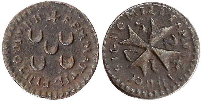 Jencius Coins - 1752 Malta Knights of St. John of Jerusalem Grano
