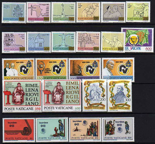 Jencius Coins - Vatican 1981 Stamp Year Set #681-704
