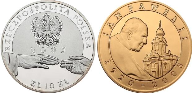 Jencius Coins - 2005 Poland 10 ZL Silver Coin John Paul II